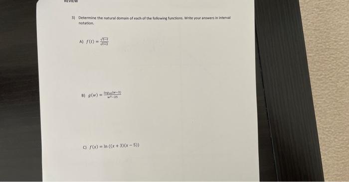 Solved notation A) f(c)=(2+12+1 B) g(w)=w1−21imgic−11 c) | Chegg.com