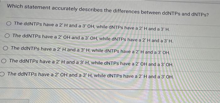 Solved Which statement accurately describes the differences | Chegg.com