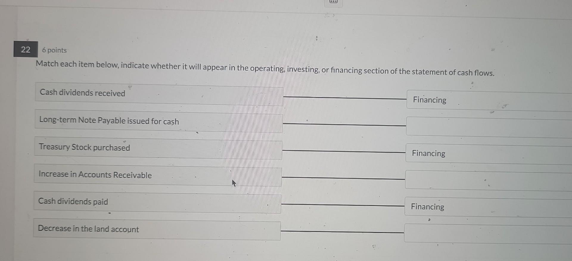 Solved Match each item below, indicate whether it will | Chegg.com