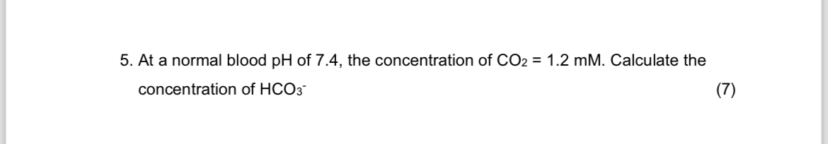 Solved At a normal blood pH ﻿of 7.4, ﻿the concentration of | Chegg.com