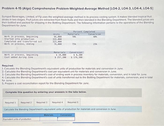 Solved Problem 4-15 (Algo) Comprehensive | Chegg.com