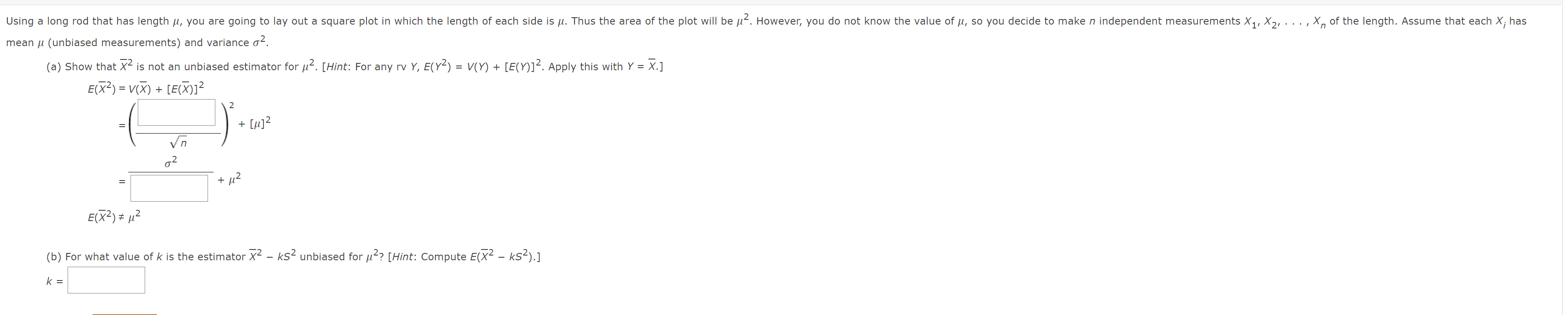 Solved mean μ (unbiased measurements) ﻿and variance σ2.(a) | Chegg.com