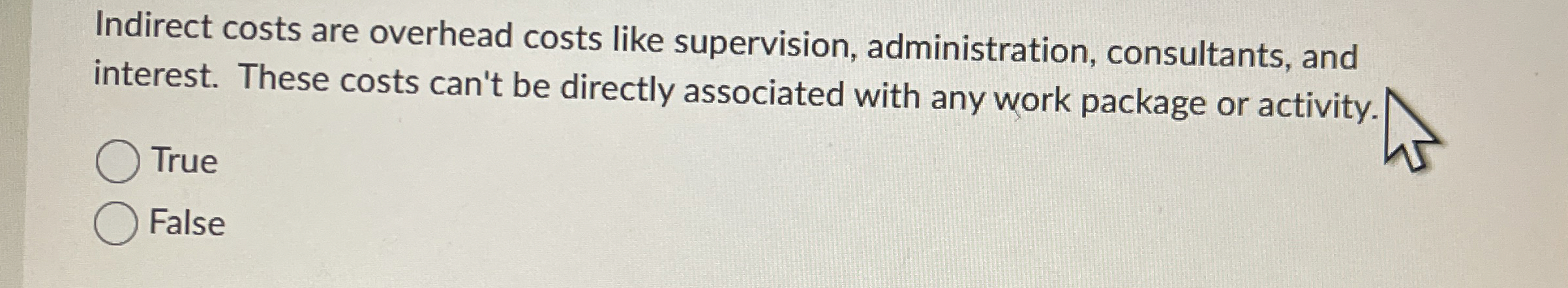 Solved Indirect costs are overhead costs like supervision, | Chegg.com