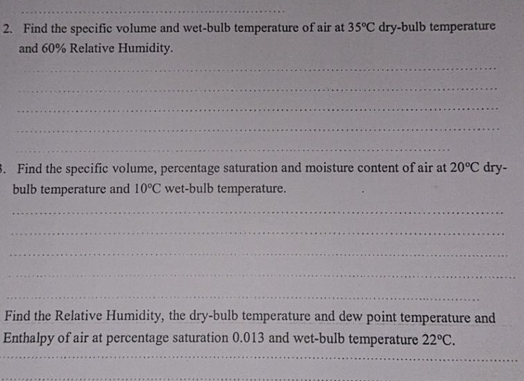 Solved Find the specific volume and wet-bulb temperature of | Chegg.com