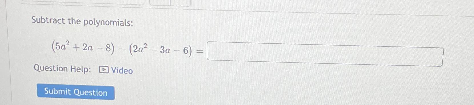 Solved Subtract the | Chegg.com