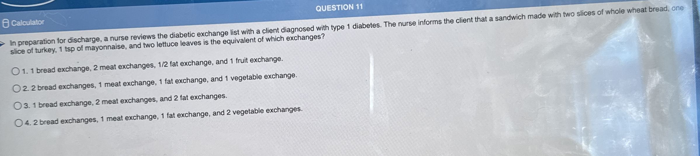 Solved QUESTION 11CalculatorIn preparation for discharge, a | Chegg.com