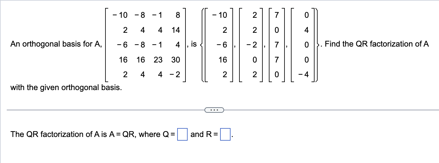 An orthogonal basis for | Chegg.com