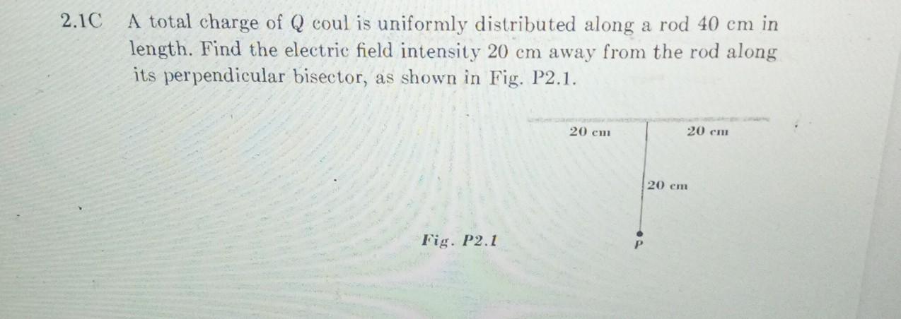 Solved a total charge of Q coul is uniformly distributed | Chegg.com