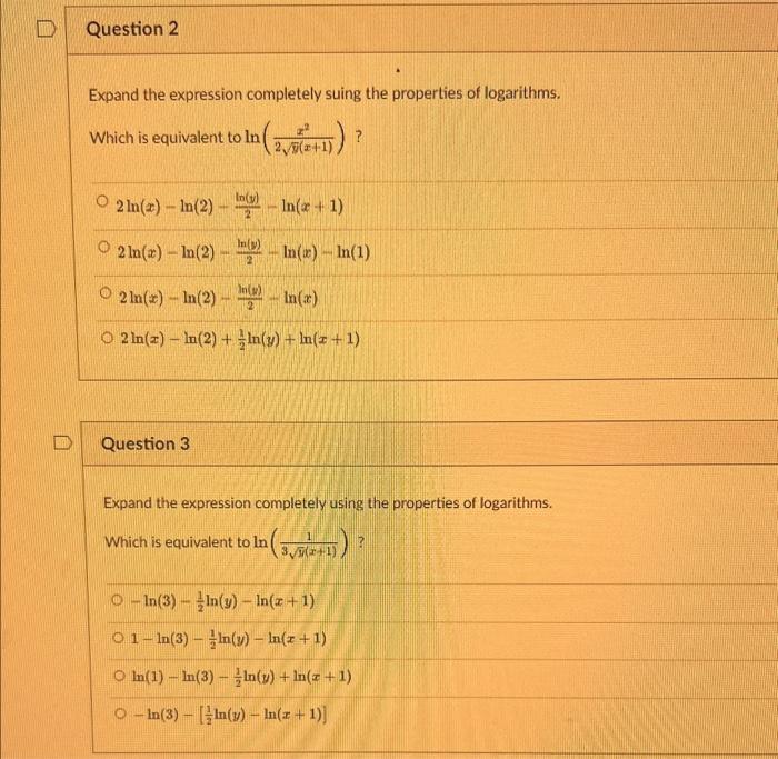Solved Expand the expression completely suing the properties | Chegg.com