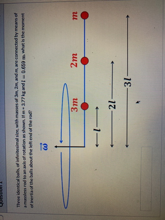 Solved Three identical balls, of infinitesimal size, with | Chegg.com