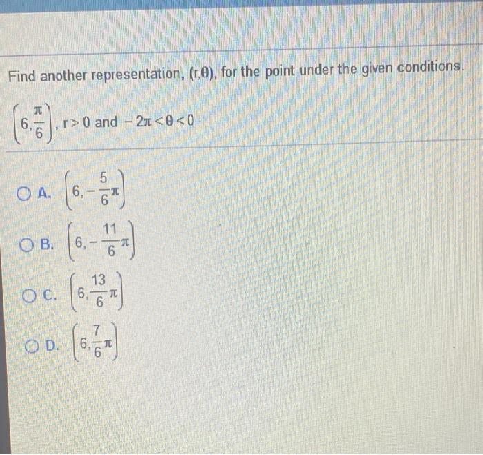 Solved Find another representation, (1,0), for the point | Chegg.com