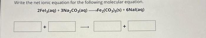 Solved Write the net ionic equation for the following | Chegg.com