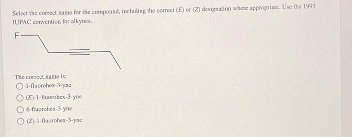 Solved Select the correct name for the compound, including | Chegg.com