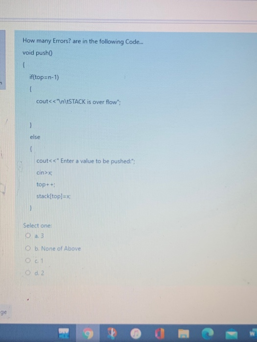 Solved How many Errors? are in the following Code... void | Chegg.com