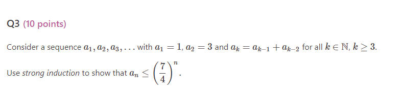 Solved Q3 (10 ﻿points)Consider a sequence a1,a2,a3,dots with | Chegg.com