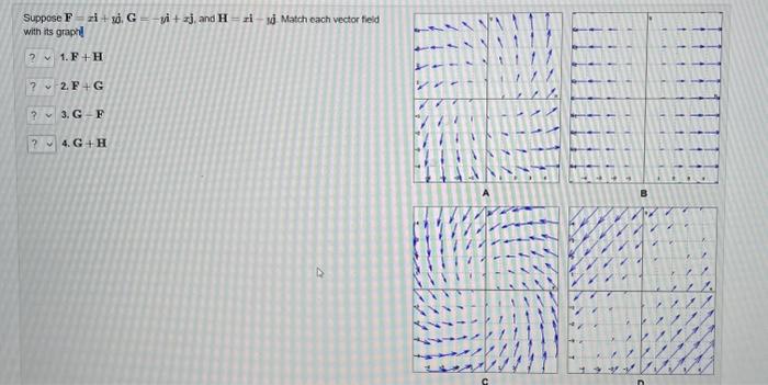 Solved Suppose F = i +yj, G=-yi+xj, and H= xi yj. Match each | Chegg.com