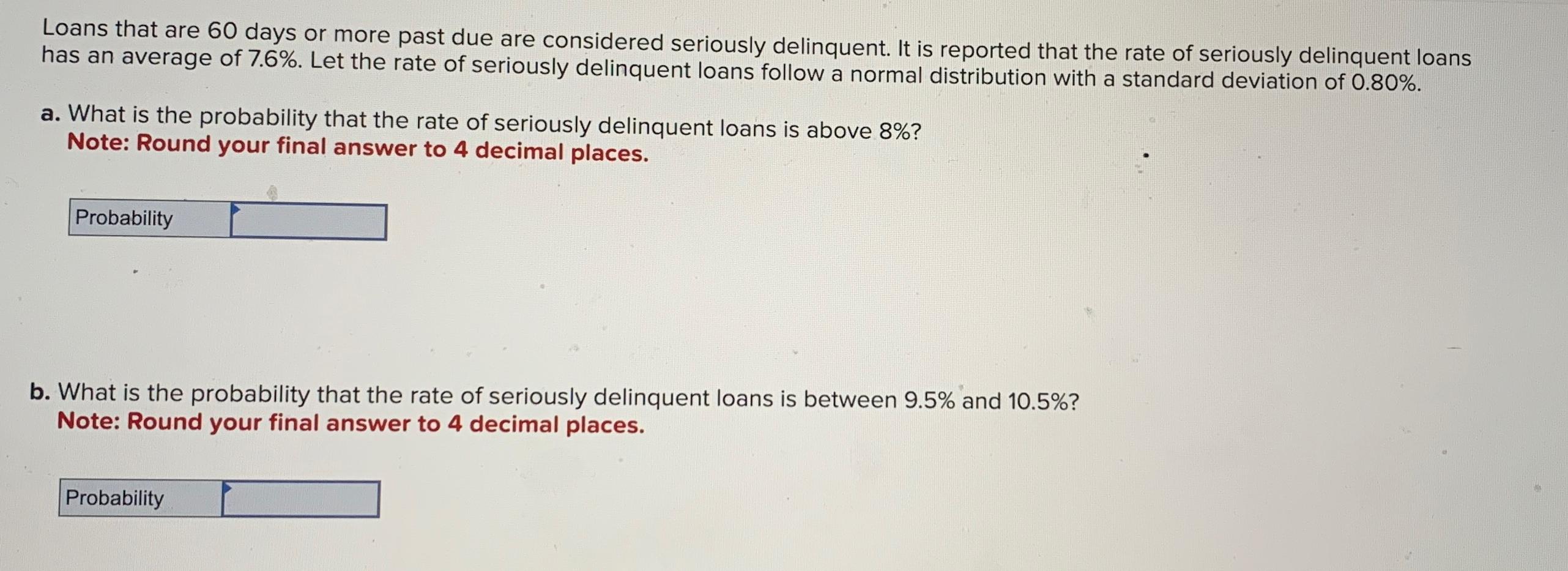 Solved Loans that are 60 ﻿days or more past due are | Chegg.com