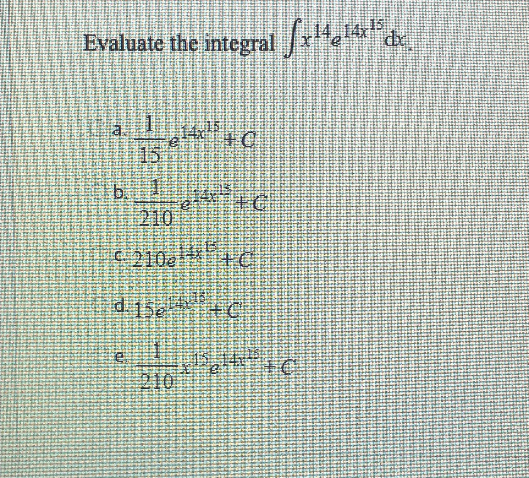 Solved Evaluate the integral | Chegg.com