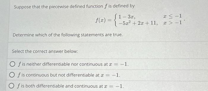 Suppose that the piecewise defined function f is | Chegg.com
