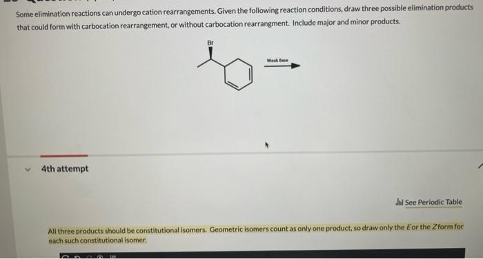 Solved Some elimination reactions can undergo cation | Chegg.com
