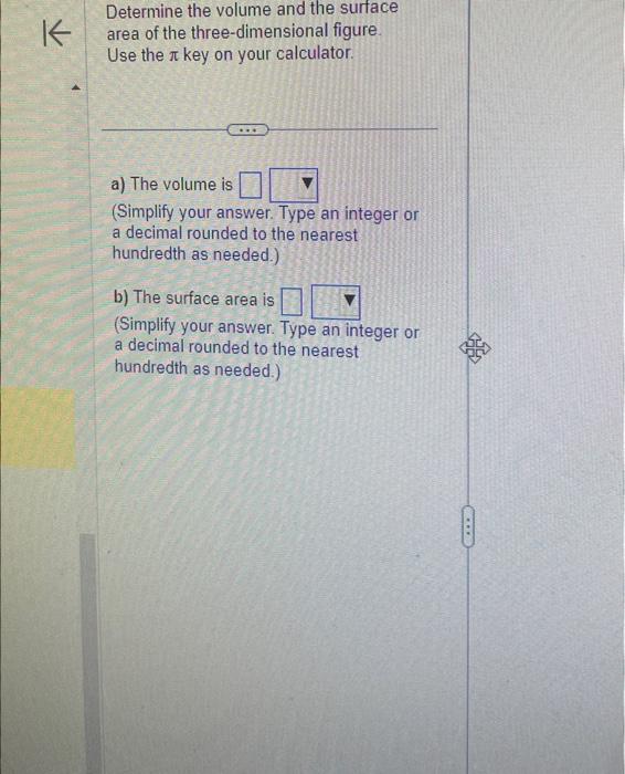 Solved Determine the volume and the surface area of the | Chegg.com