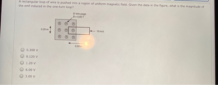 Solved A rectangular loop of wire is pushed into a region of | Chegg.com