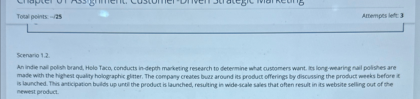 Solved Total points: -25Attempts left: 3Scenario 1.2.An | Chegg.com
