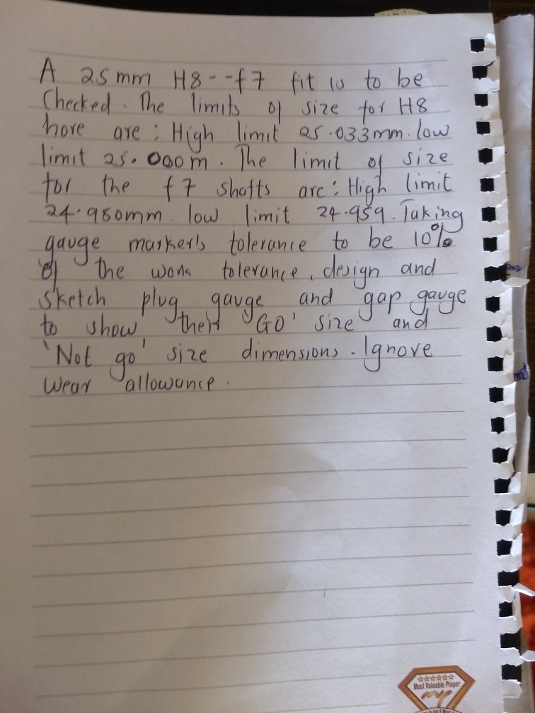 Solved size A 25mm H8-f7 fit is to be Checked. The limits of | Chegg.com