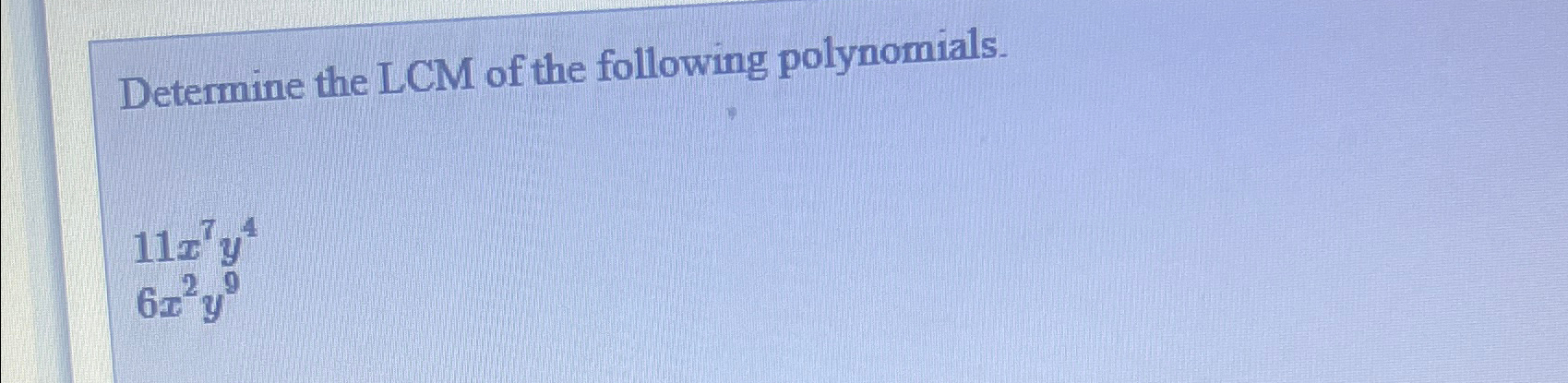 Solved Determine the LCM of the following | Chegg.com