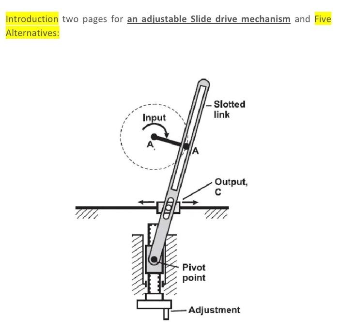 Solved Introduction two pages for an adjustable Slide drive | Chegg.com