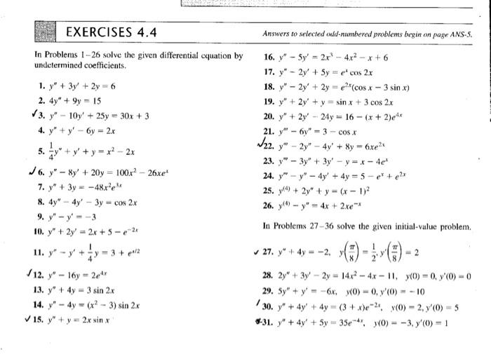 Solved EXERCISES 4.4 Answers to selected odd-numbered | Chegg.com