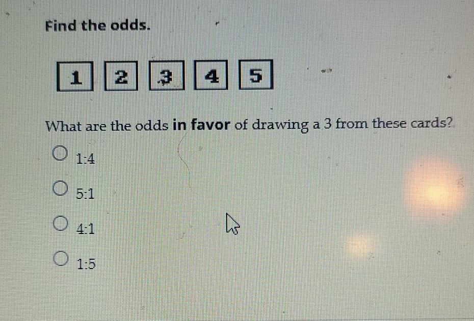 Solved what are the odds in favor of drawing a 3 from these | Chegg.com
