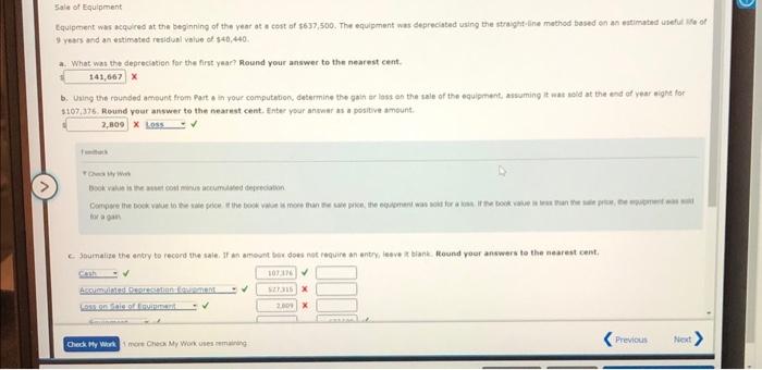 Solved Cquipment was acquired at the beginning of the year | Chegg.com