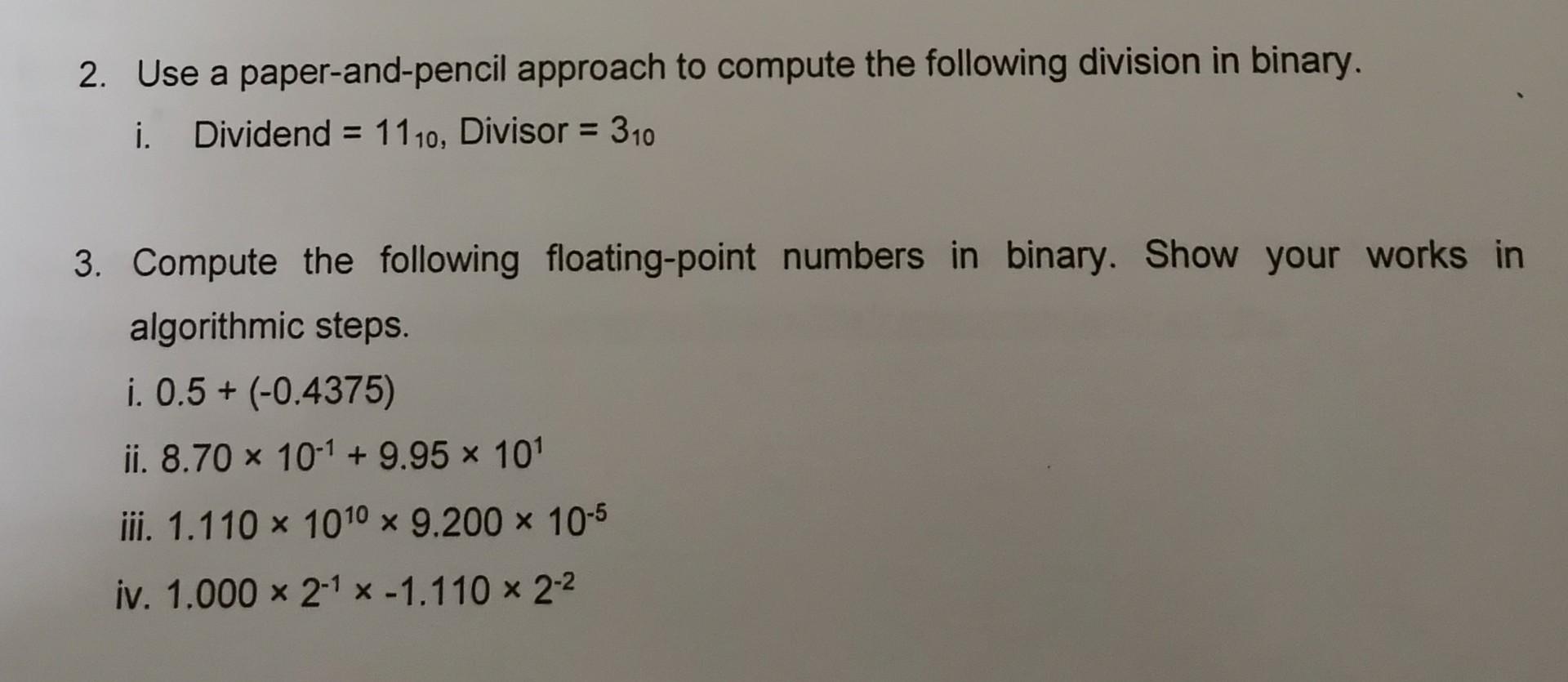 Solved 2. Use a paper-and-pencil approach to compute the | Chegg.com