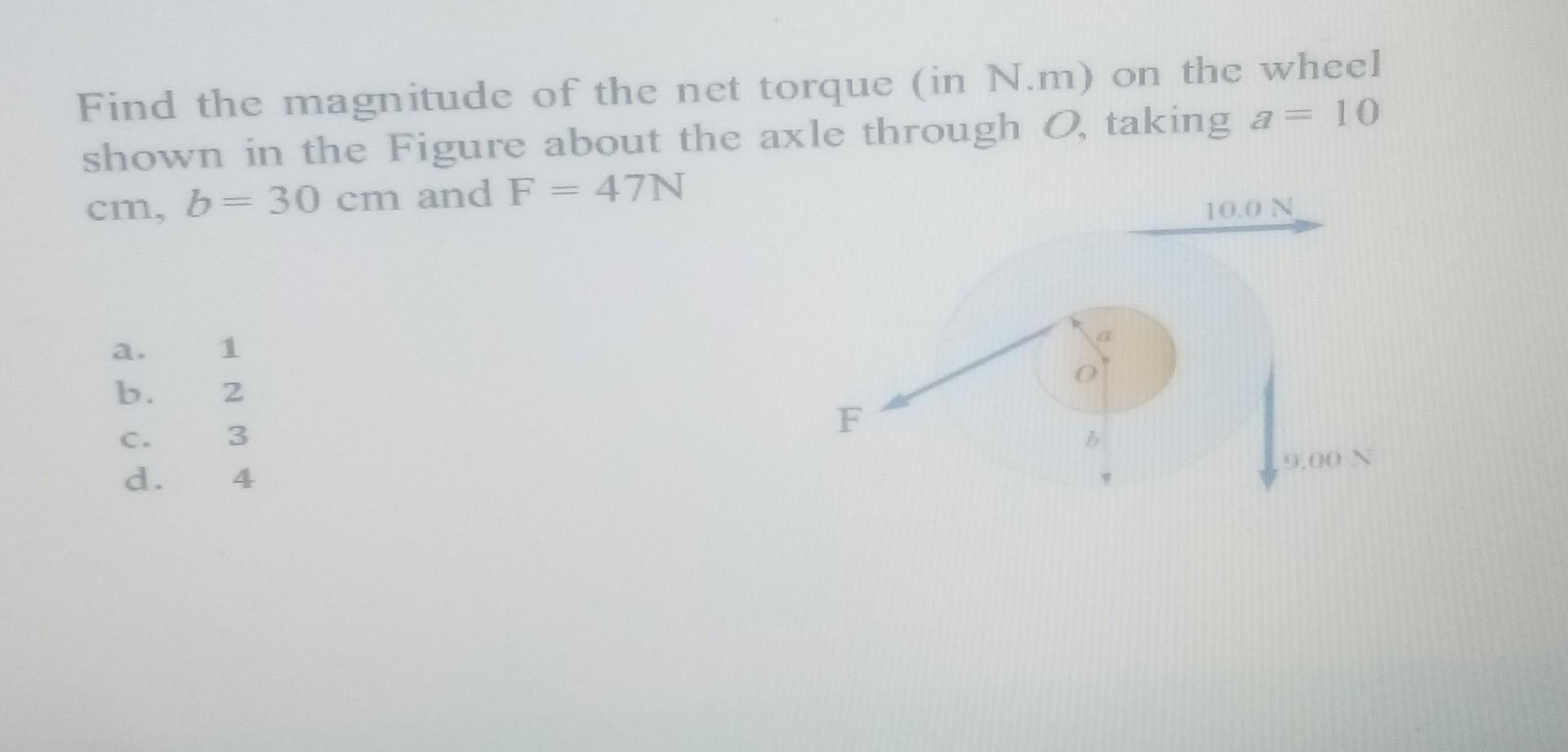 Solved Find the magnitude of the net torque (in N.m) on the | Chegg.com