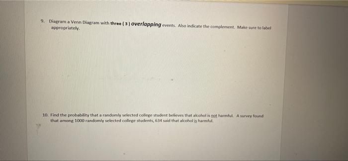 Solved 1. A) What is a complementary event (describe | Chegg.com