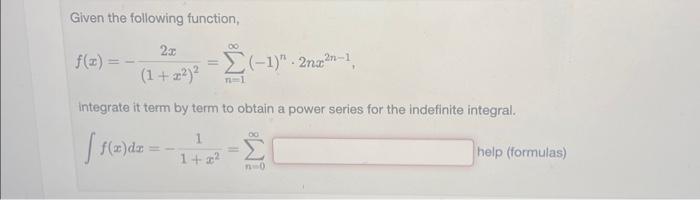 Solved Given the following function, | Chegg.com