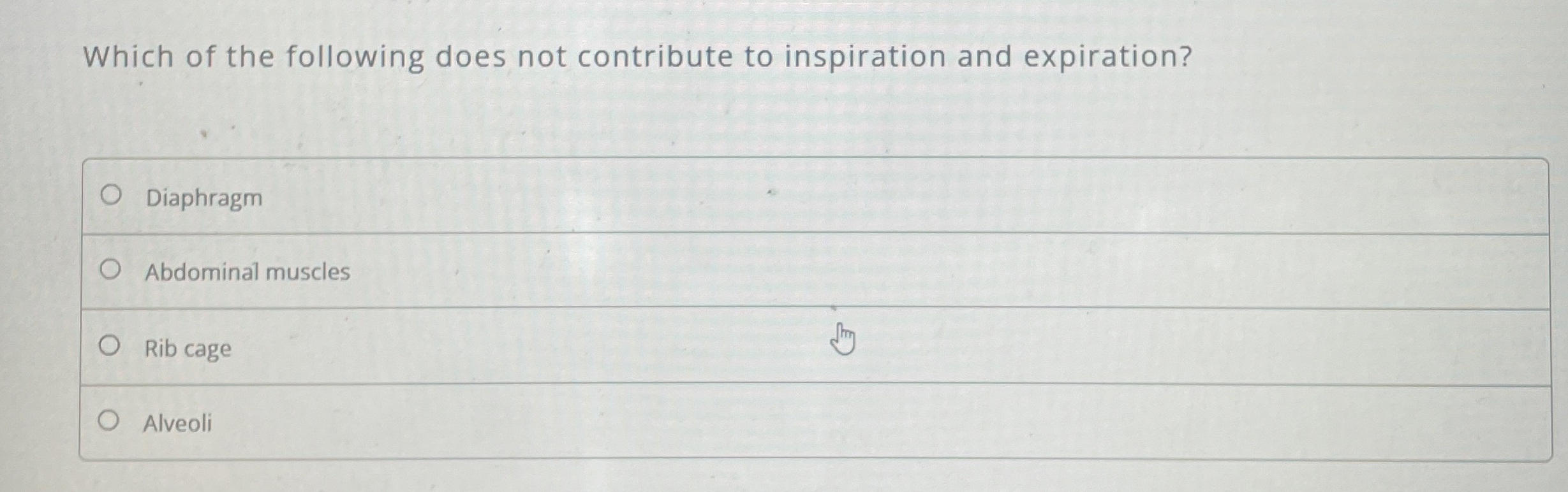 Solved Which of the following does not contribute to | Chegg.com