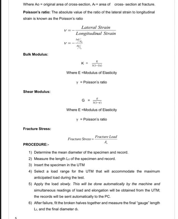 Solved OBSERVATIONS AND CALCULATIONS:- Offset Stress Offset | Chegg.com