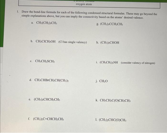 Solved 1. Draw the bond-line formula for each of the | Chegg.com