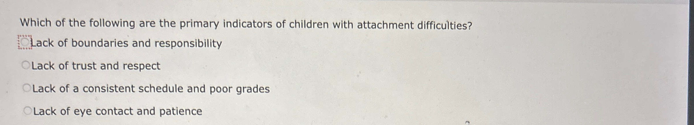 Solved Which of the following are the primary indicators of | Chegg.com