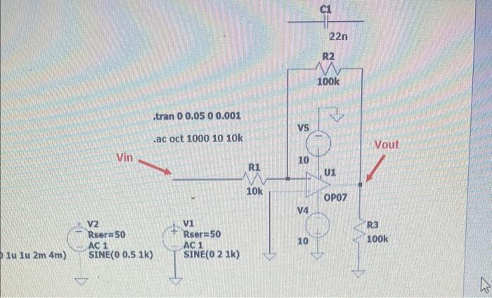 Solved Calculate the gain (Vout/Vin) of the Op-amp (without | Chegg.com