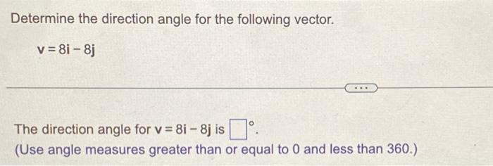 Solved Determine the direction angle for the following | Chegg.com