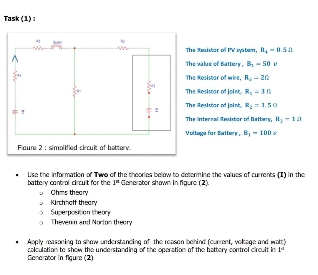 Solved R5 Switch R2 RI B1 B2 Figure 2 : simplified circuit | Chegg.com