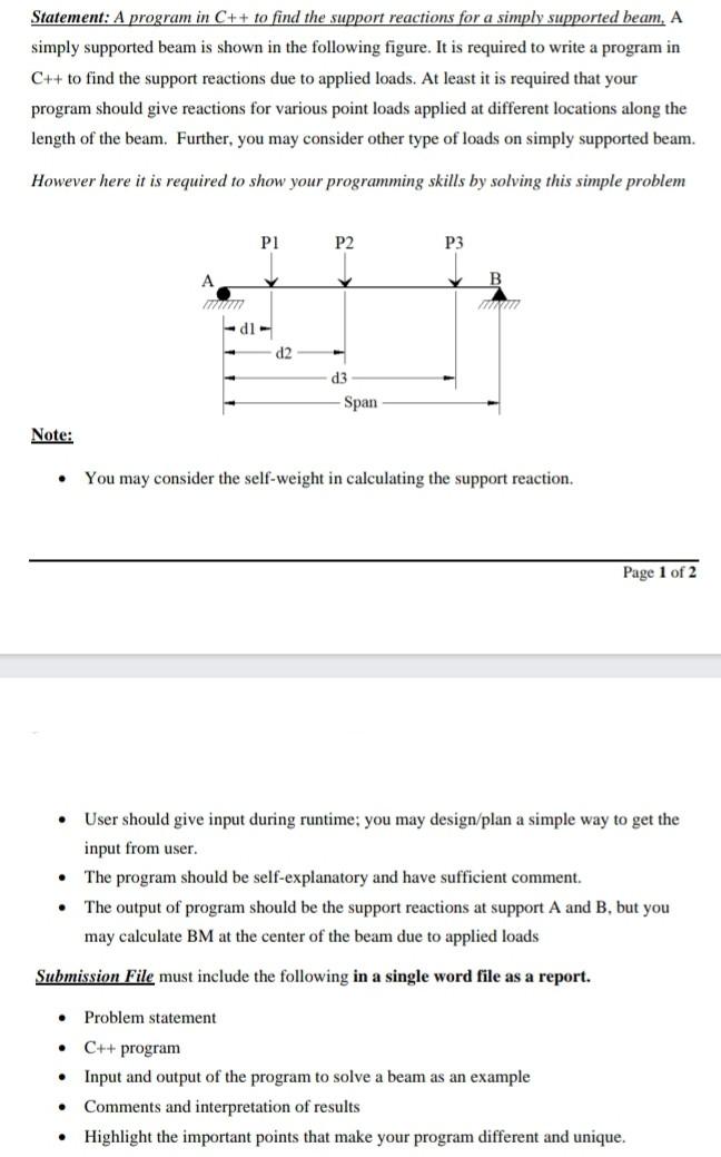 Solved Statement: A program in C++ to find the support | Chegg.com