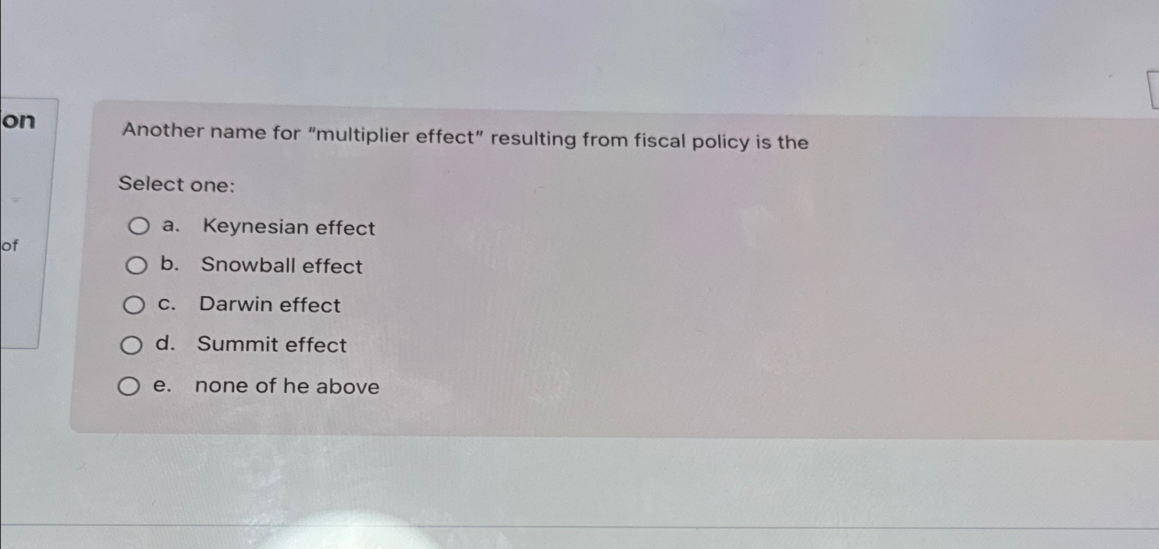 Solved Another name for "multiplier effect" resulting from | Chegg.com