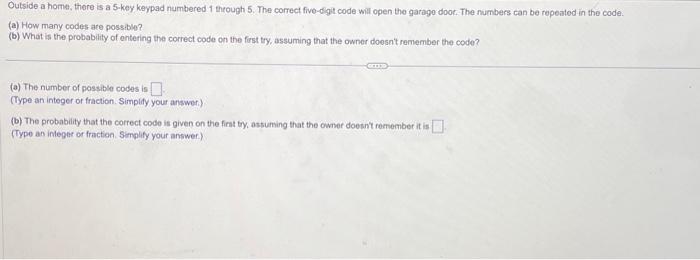 Solved Outside a home, there is a 5 key keypad numbered 1 | Chegg.com