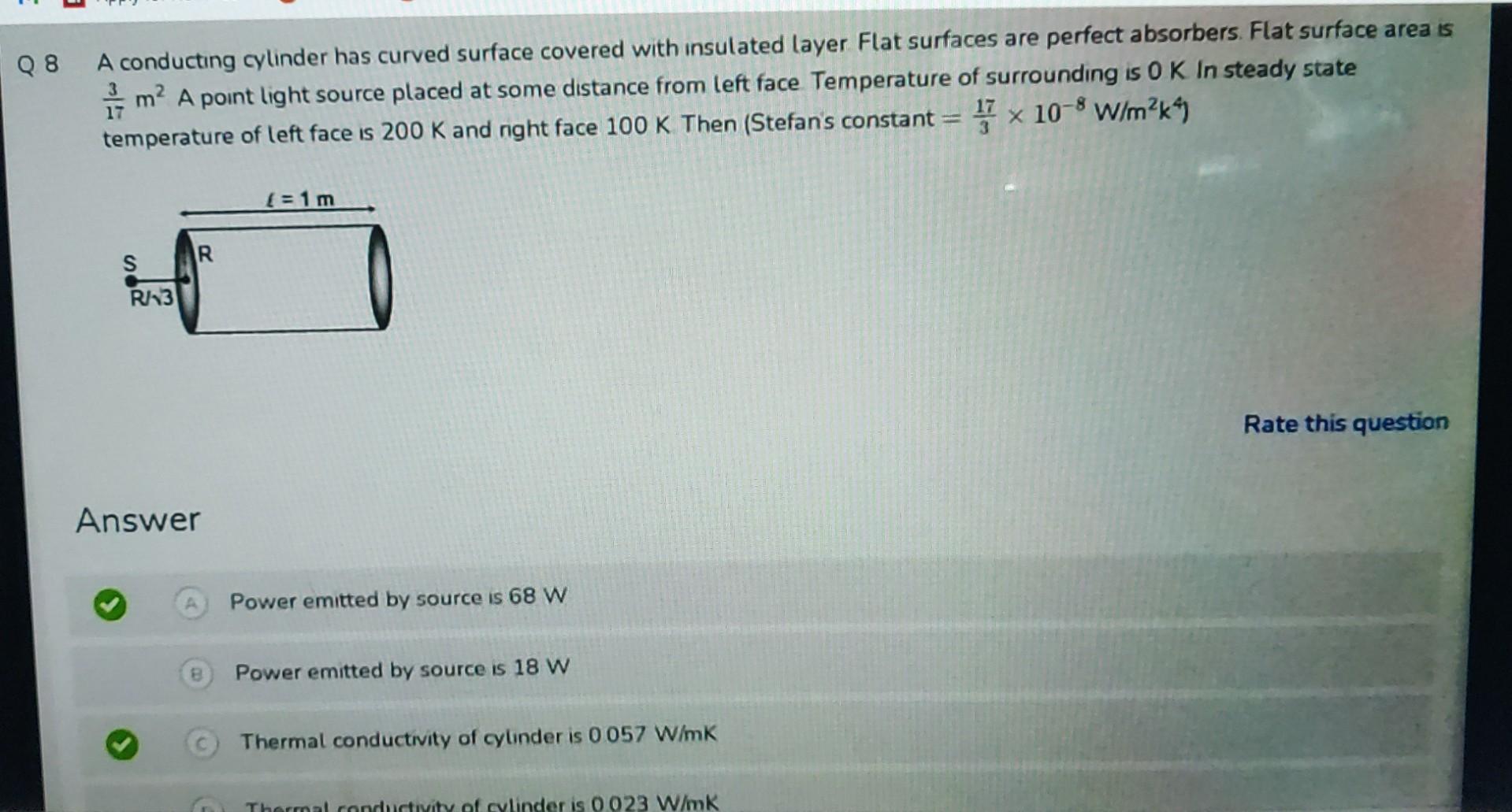 Solved 8 A conducting cylinder has curved surface covered | Chegg.com