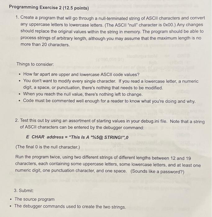Solved Programming Exercise 2 (12.5 points) 1. Create a | Chegg.com