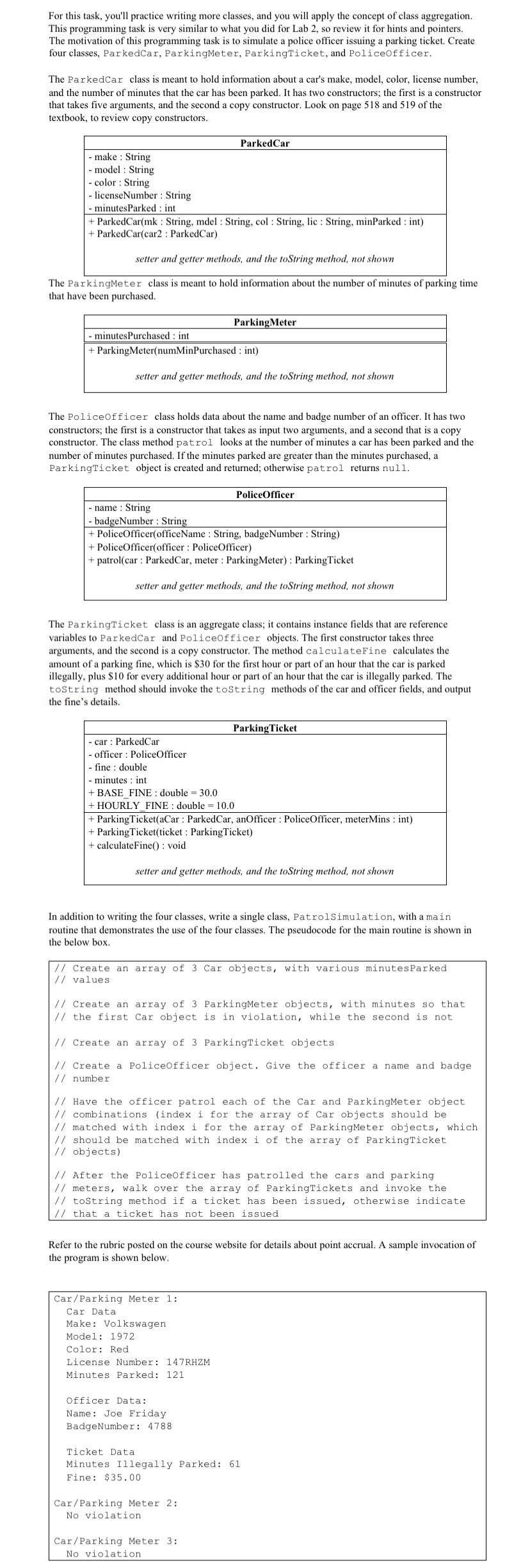 Solved For this task, you'll practice writing more classes, | Chegg.com